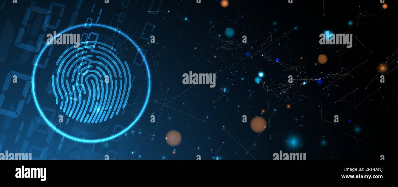 Abstract fingerprint technology business background. Circuit security ...