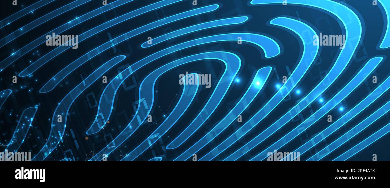 Abstract fingerprint technology business background. Circuit security ...