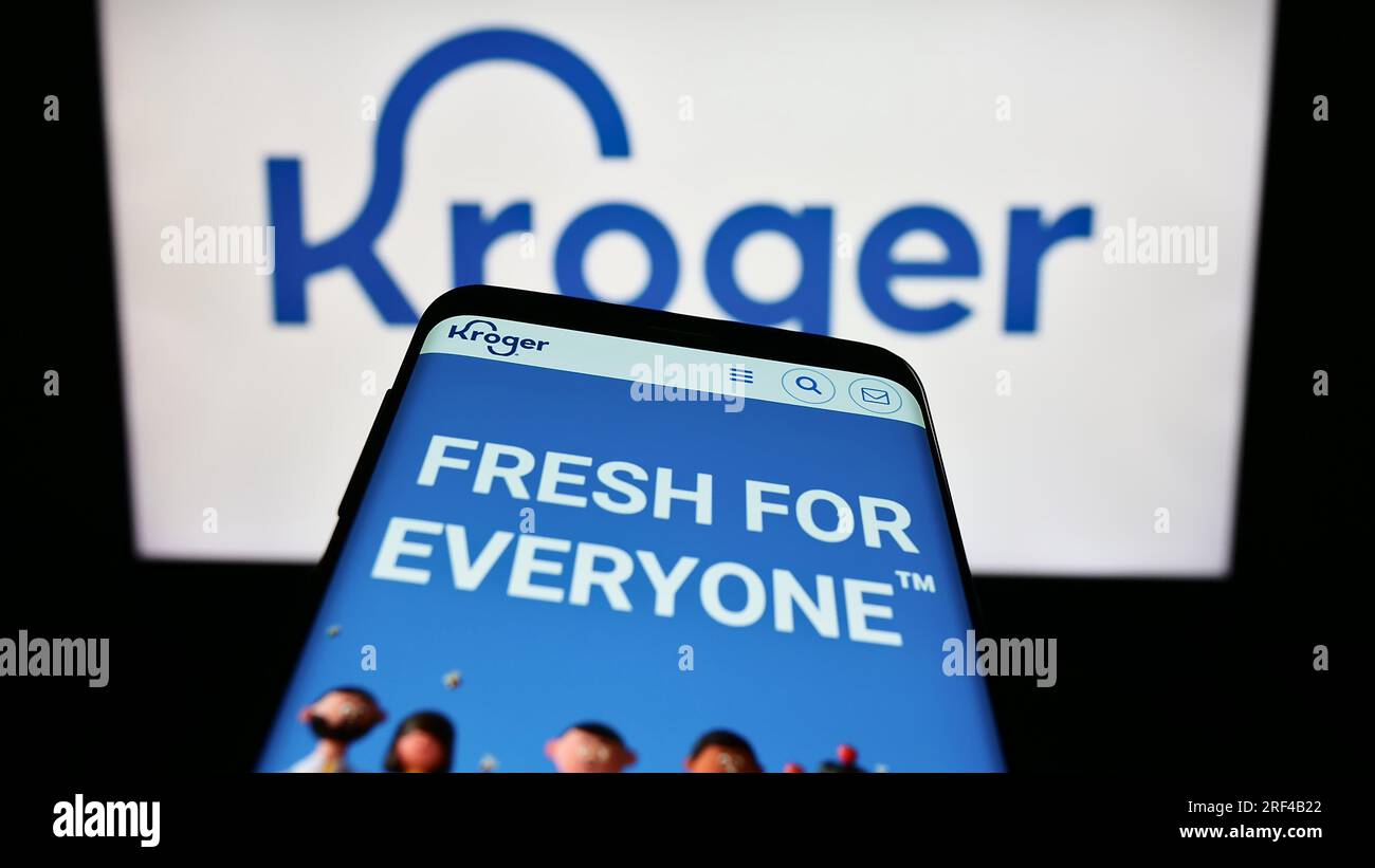 Smartphone with webpage of US retail business The Kroger Company on ...