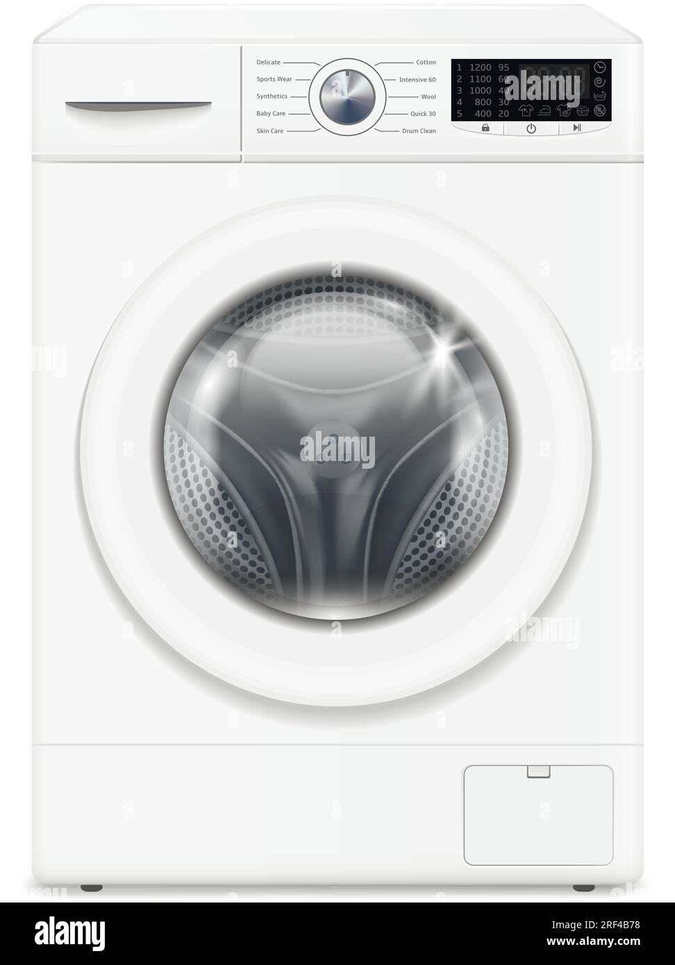 Automatic washing machine on white background Stock Vector Image & Art ...