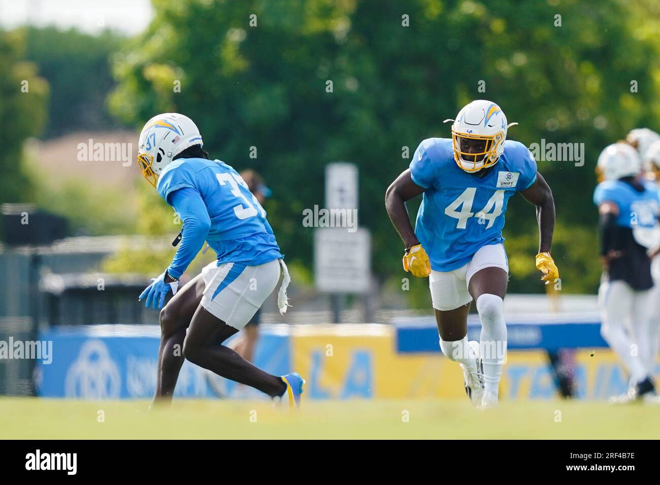 Los Angeles Chargers safety Tyler Baker-Williams (44) and cornerback ...