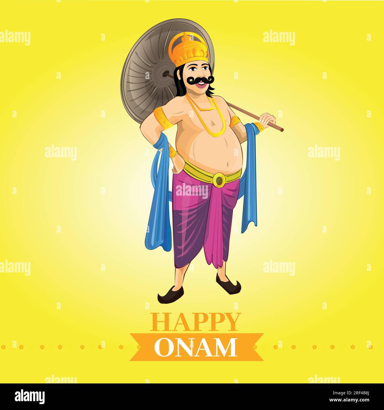 Mahabali Onam celebration drawing Maveli vector illustration Onam ...