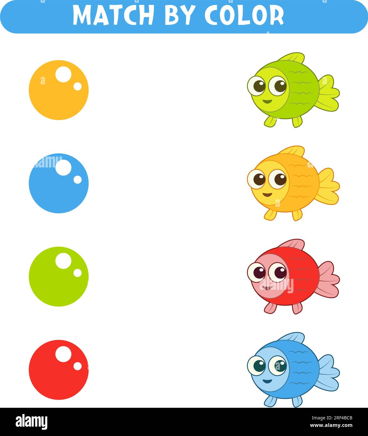 Match fish and drops by color. Educational game. Worksheets for kids ...