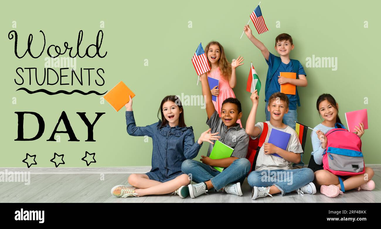 Greeting card for World Students Day with pupils of language school ...