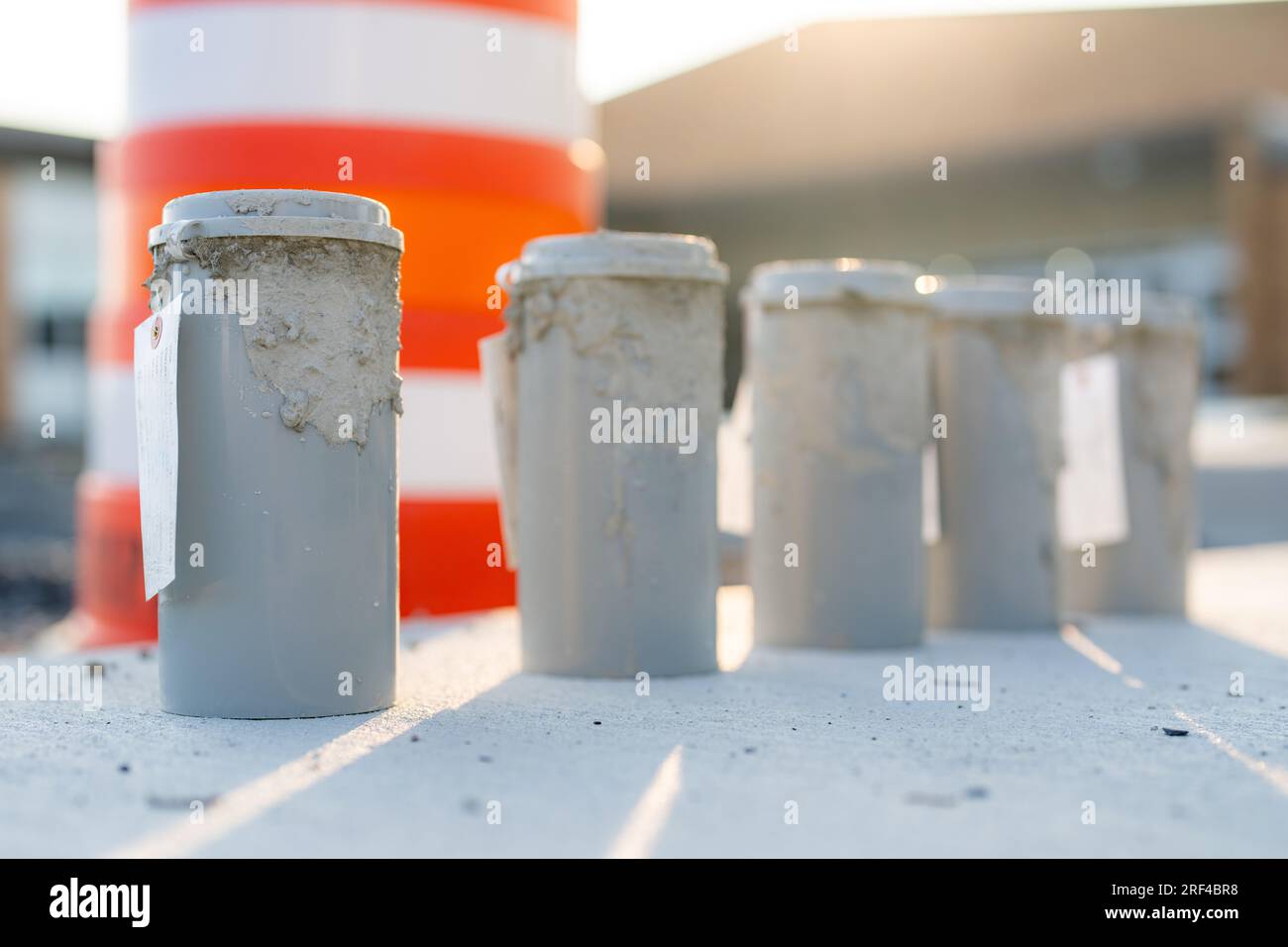 Concrete Test Cylinders on a construction site Stock Photo - Alamy
