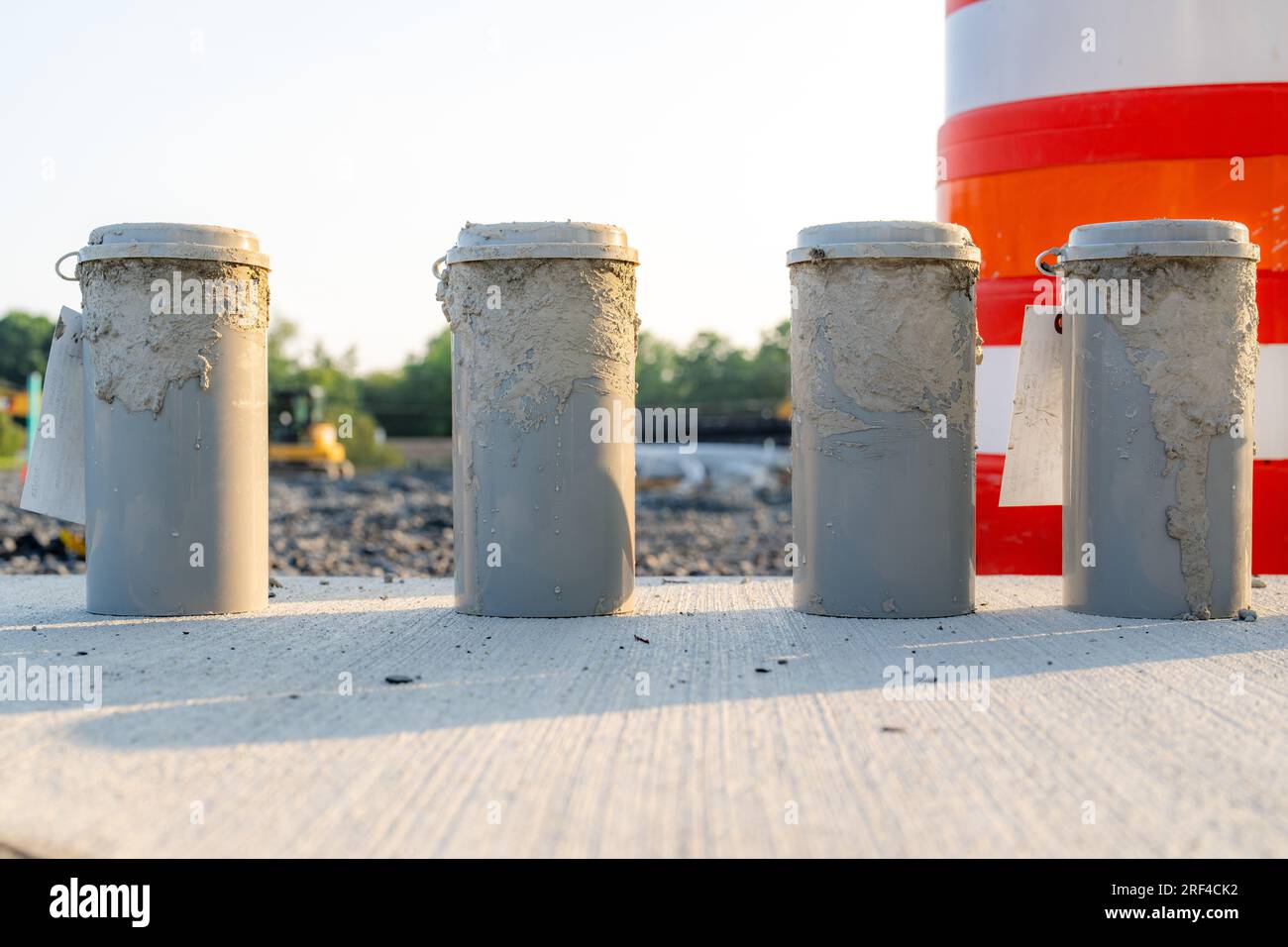 Concrete Test Cylinders on a construction site Stock Photo - Alamy