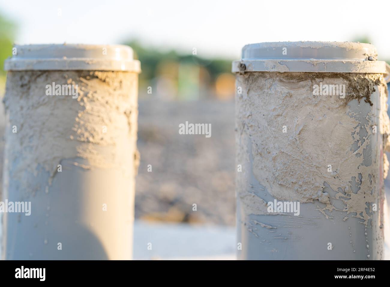 Concrete Test Cylinders on a construction site Stock Photo - Alamy