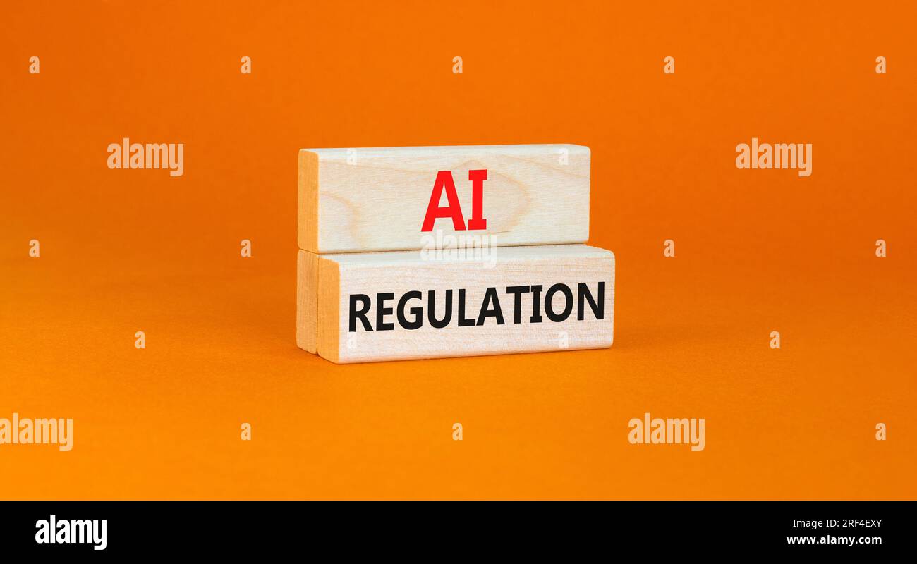 AI regulation symbol. Concept words AI artificial intelligence ...