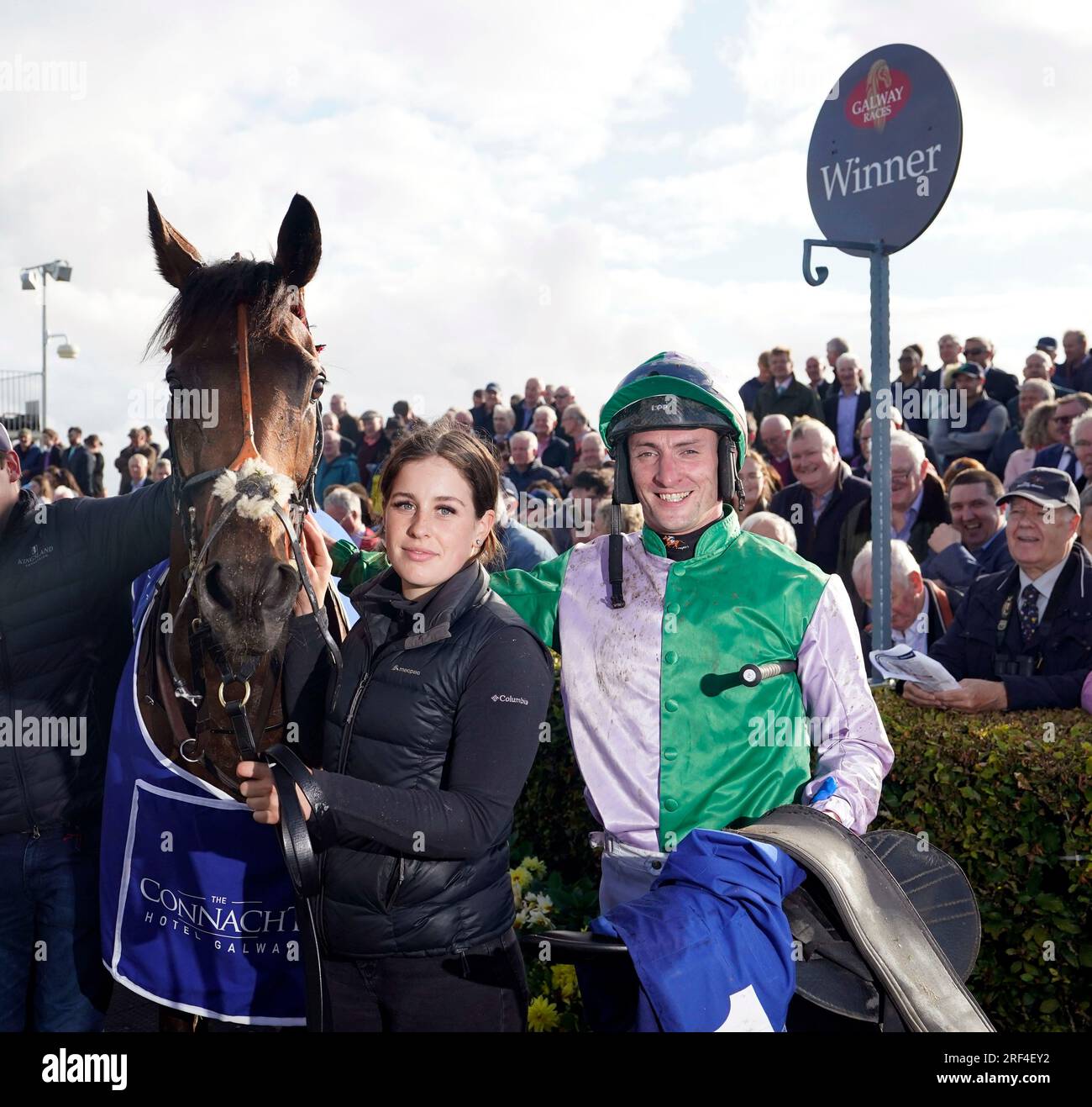 Teed Up and Jockey Ray Barron in the parade ring after wining The ...