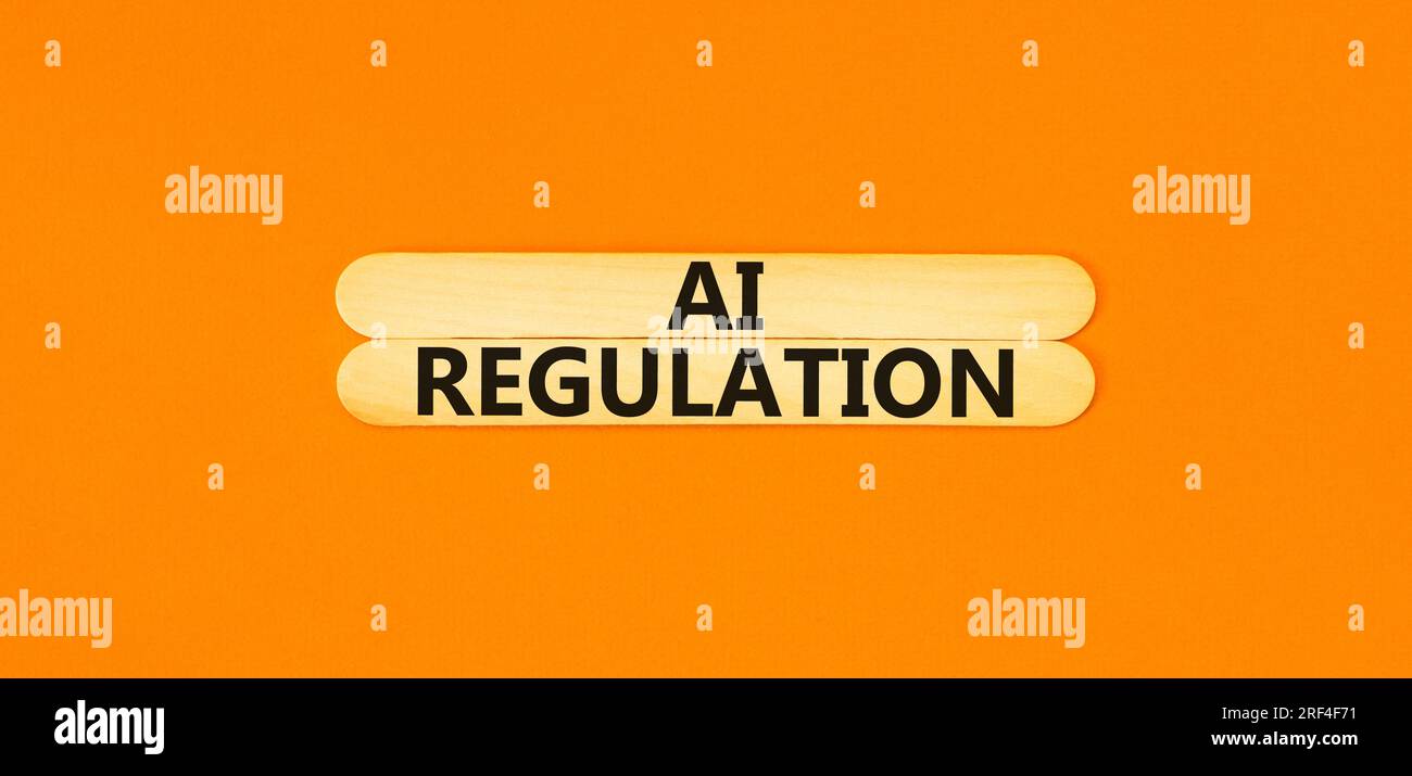 AI regulation symbol. Concept words AI artificial intelligence ...
