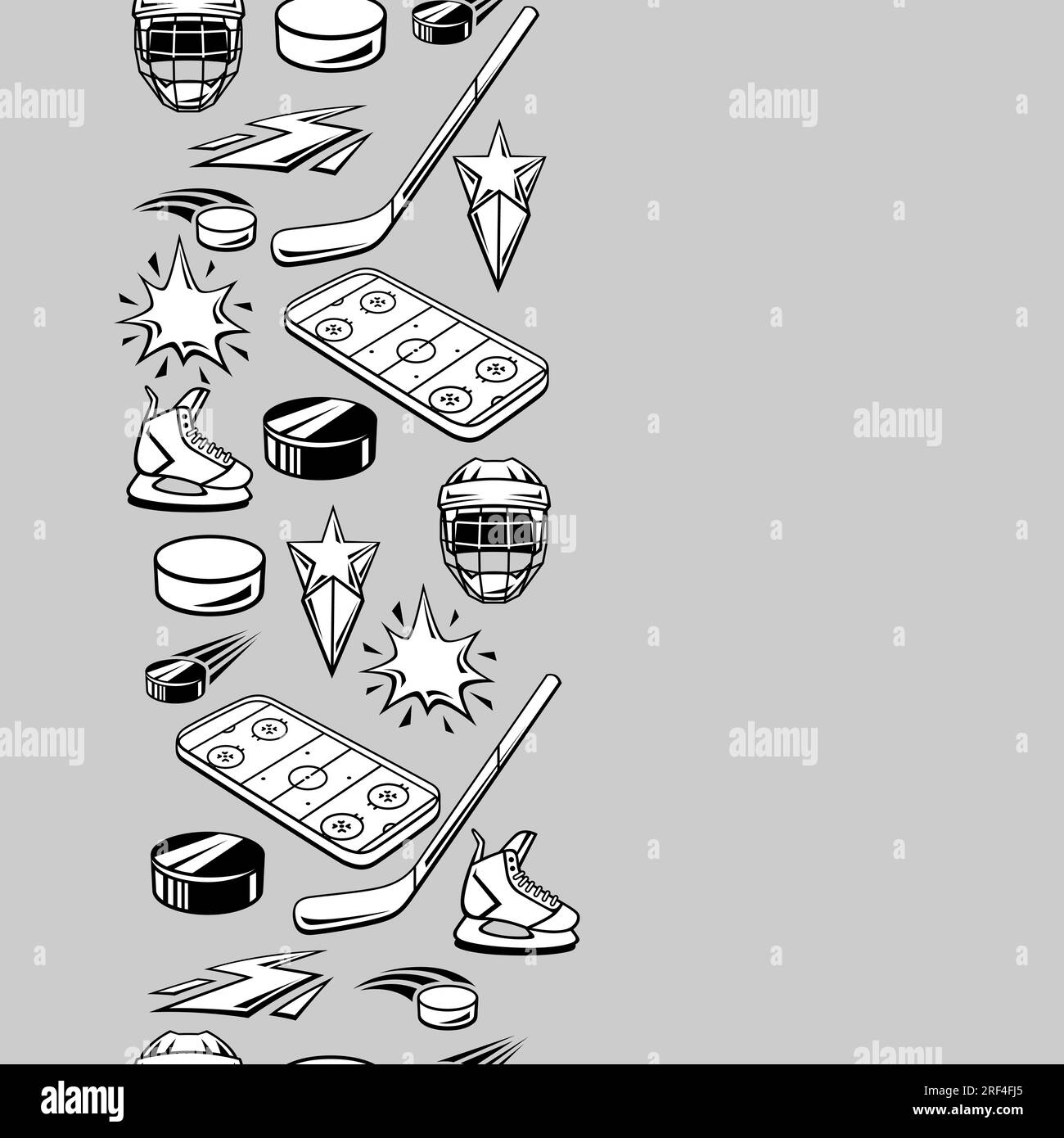 Pattern with hockey items. Sport club illustration. Healthy lifestyle ...