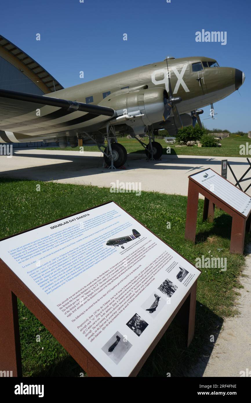 Douglas C47 Dakota outside The Merville Gun Battery Museum Stock Photo ...