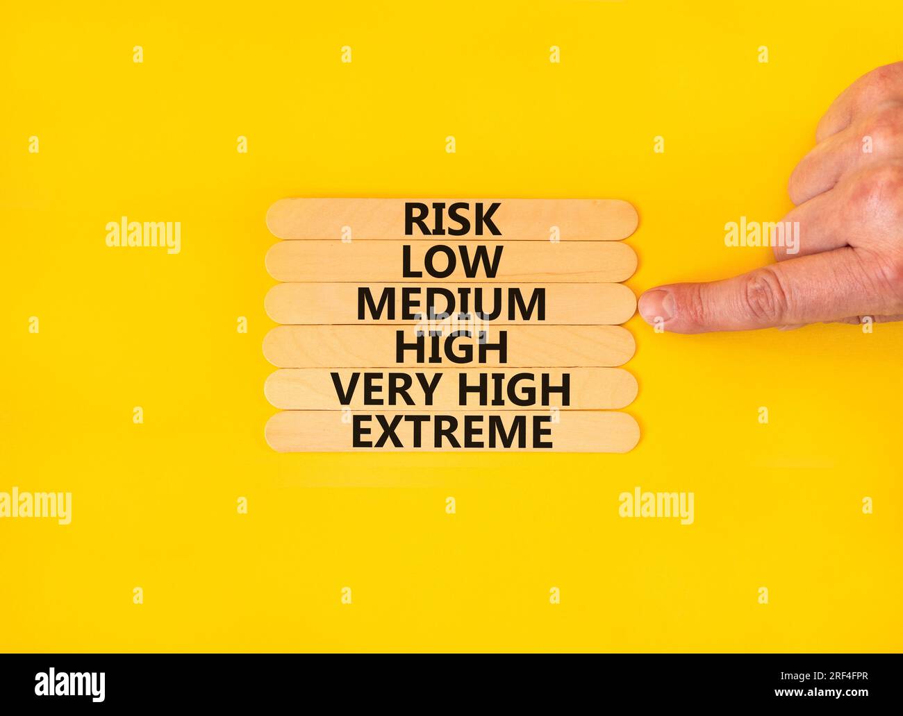Time to medium risk symbol. Concept word Risk low medium high very high ...