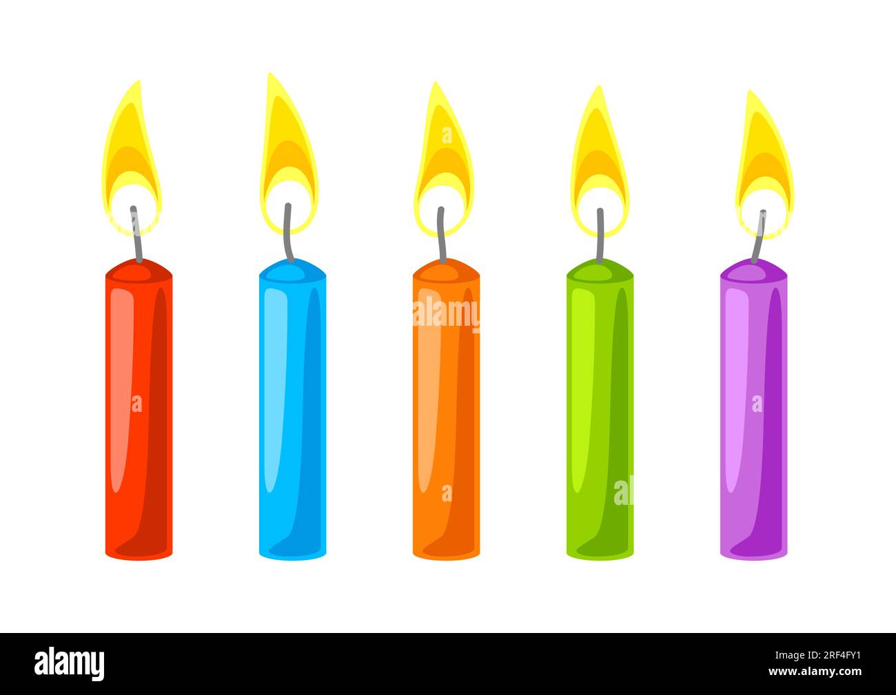 Color candles. Happy Birthday and party illustration Stock Vector Image ...