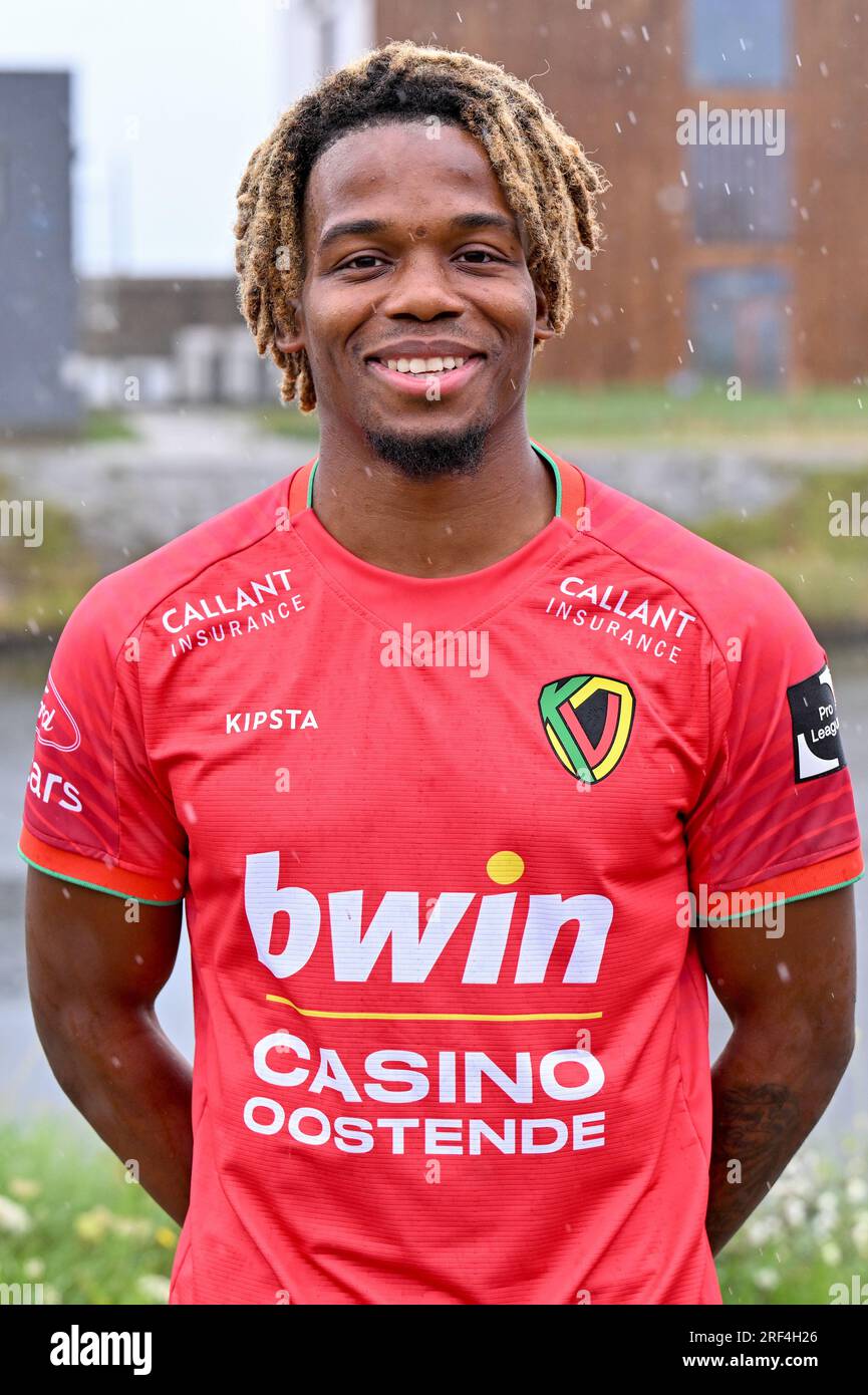 Oostende, Belgium. 31st July, 2023. Dapo Mebude of Oostende pictured ...