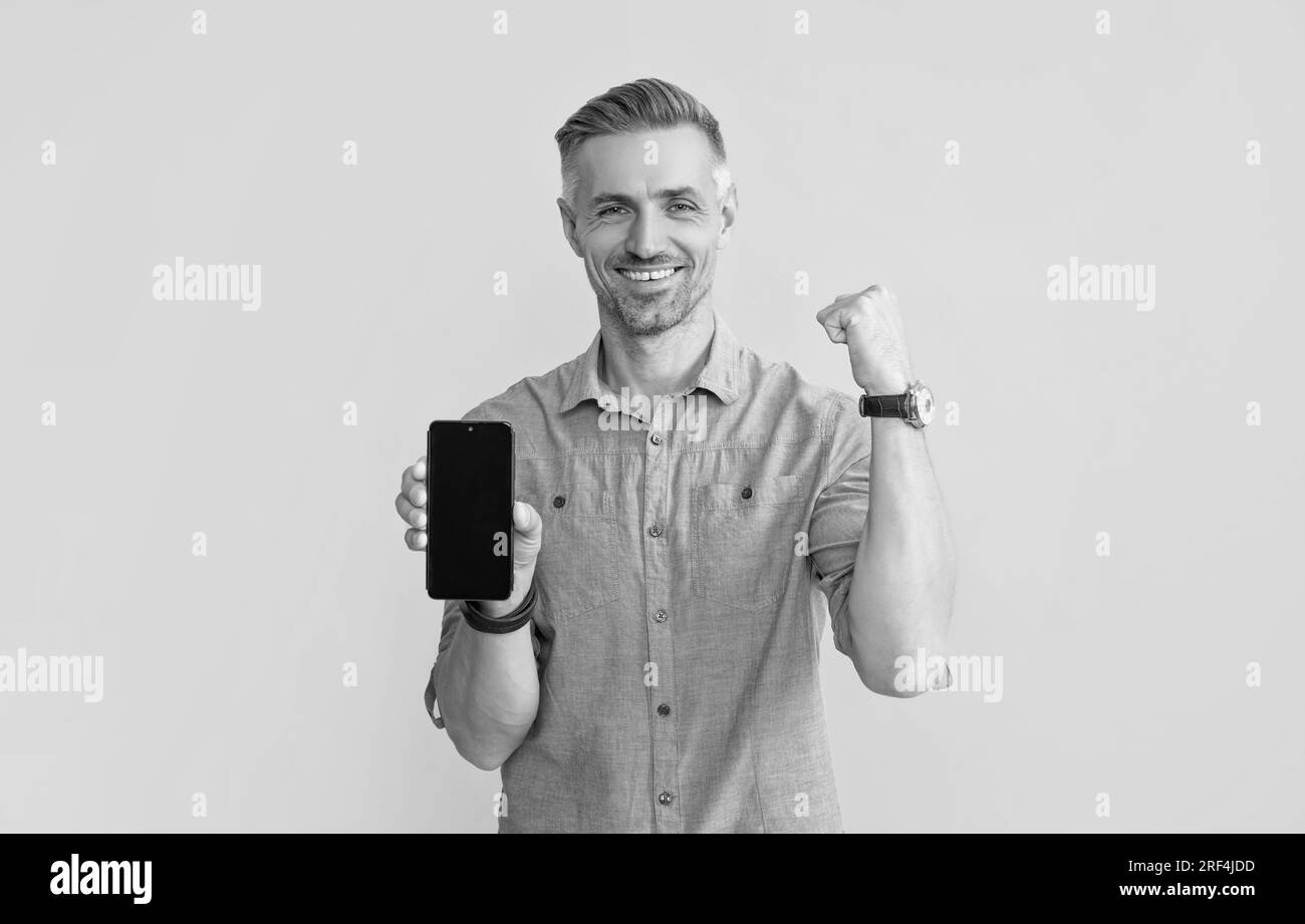 product proposal. advertisement presentation. copy space. happy man ...