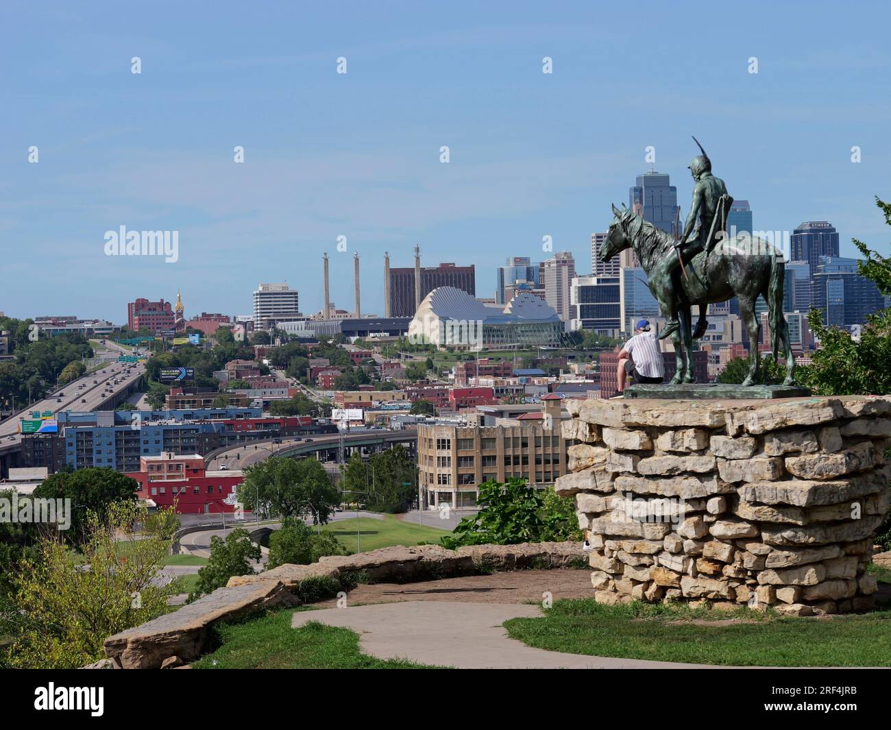 Kansas City, Missouri - July 29, 2023: The Scout Statue at Penn Valley ...