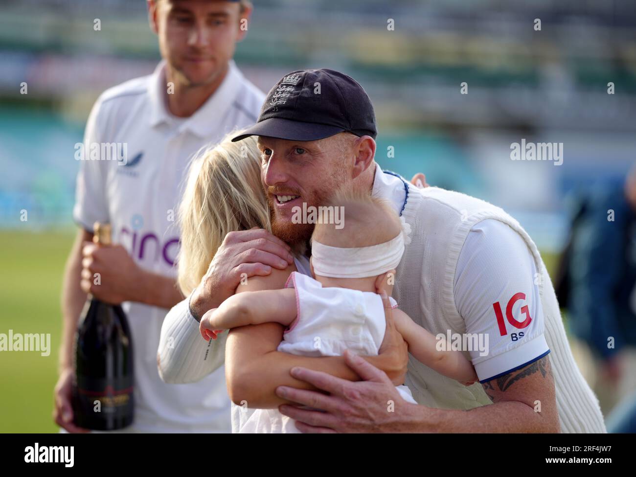 England's Ben Stokes with Mollie King and her daughter Annabella during ...