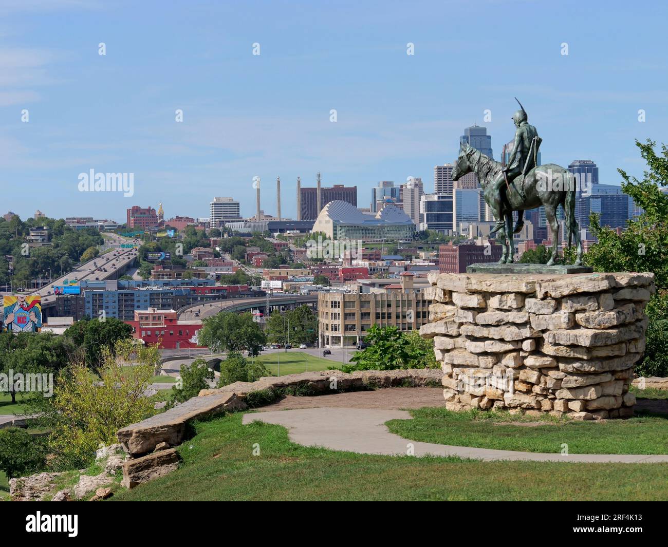 Kansas City, Missouri - July 29, 2023: The Scout Statue at Penn Valley ...