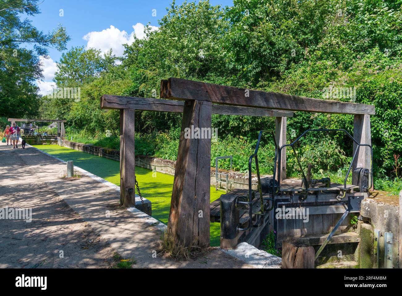 Flatford Lock on the River Stour at Flatford Mill, Suffolk which ...
