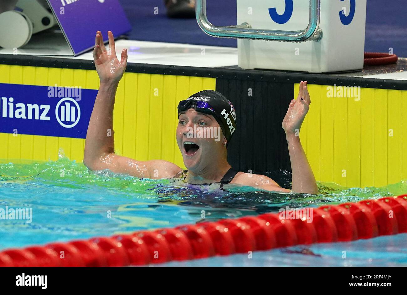 Great Britain’s Suzanna Hext celebrates winning the Women's 50m ...