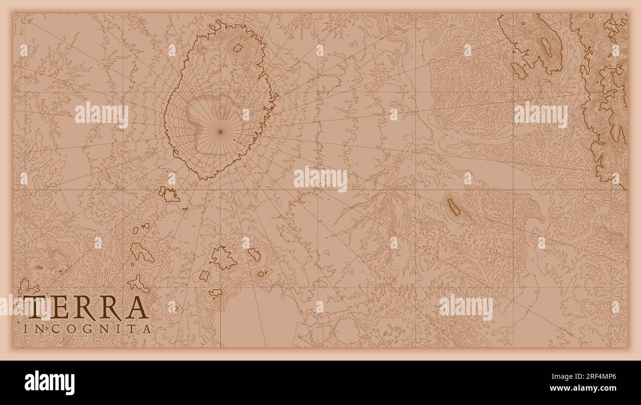 Ancient Abstract Earth Relief Old Map Generated Conceptual Vector Elevation Map Of Fantasy 