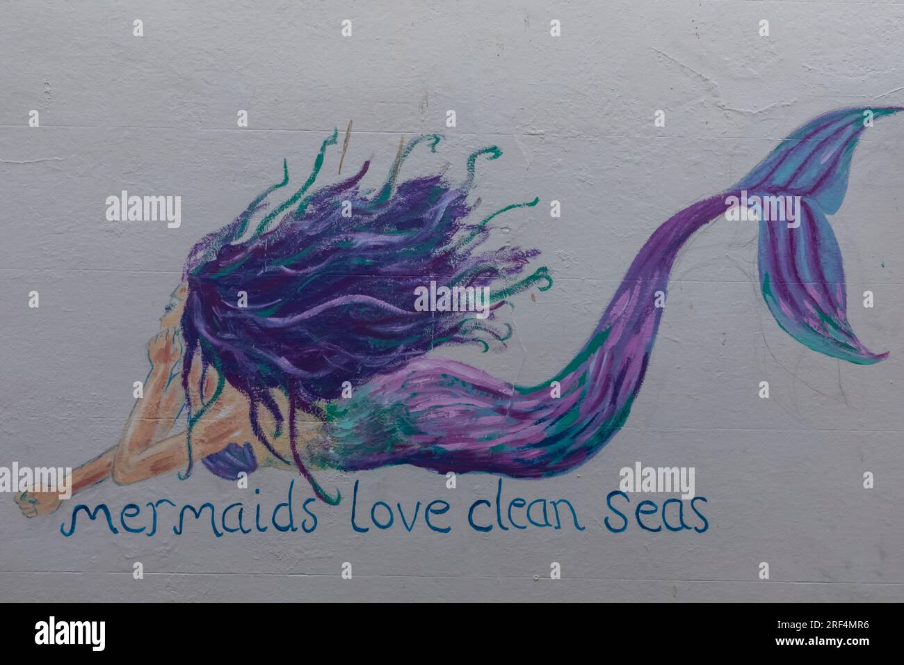 England, Kent, Margate, The Old Town, Wall Art of Mermaid Promoting ...