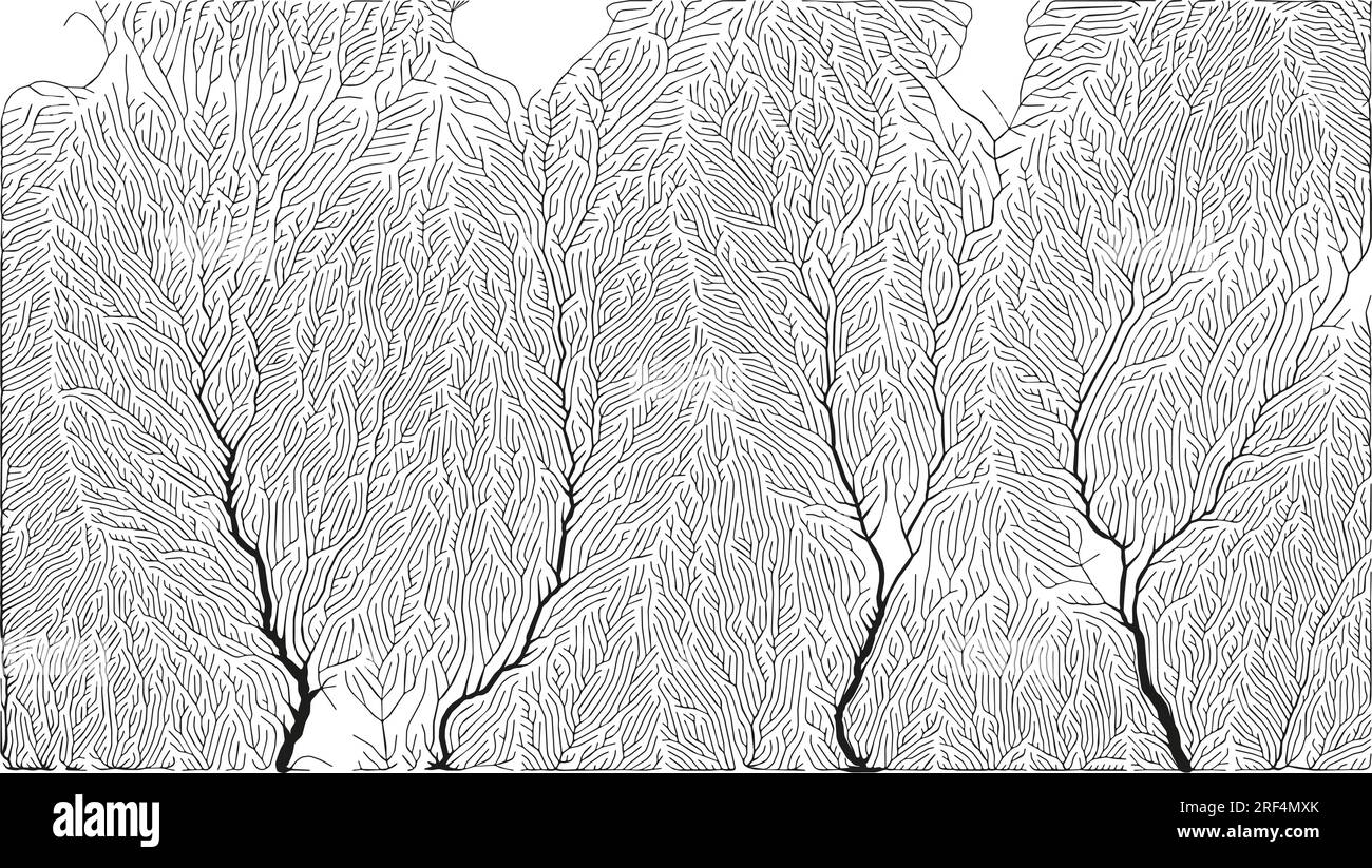 Growth pattern. Generative branching structure. Organic net of vessels ...