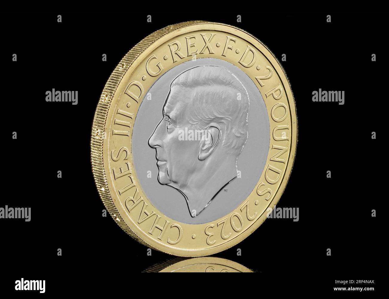 The 2023 bimetallic £2 coin with the 1st coin portrait of King Charles ...