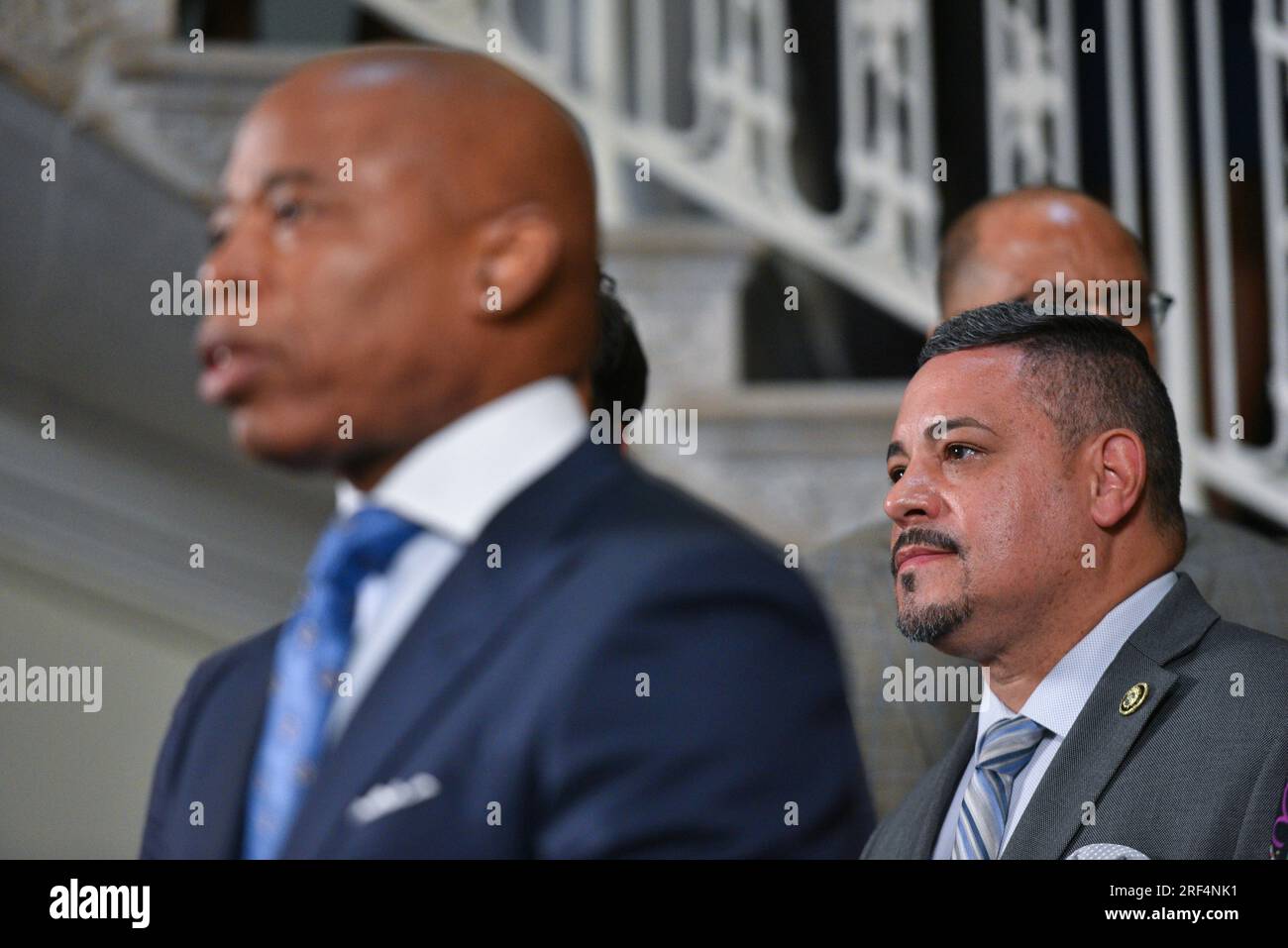 Photo by: NDZ/STAR MAX/IPx 2023 7/31/23 New York Mayor Eric Adams and ...