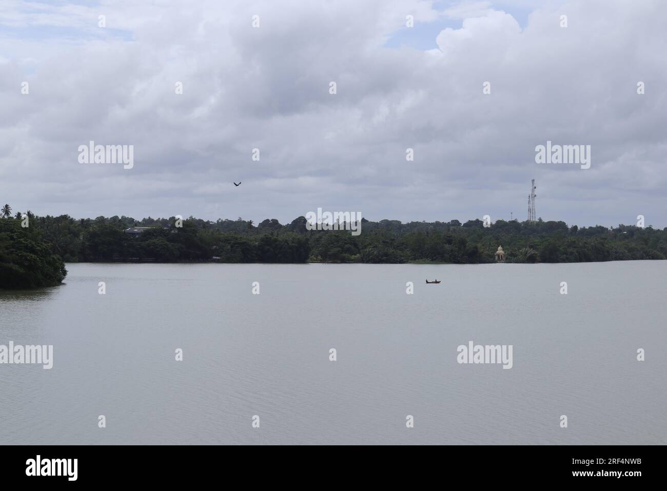 Kalutara, Sri Lanka - July 15th 2023 - View of the Black river with a ...