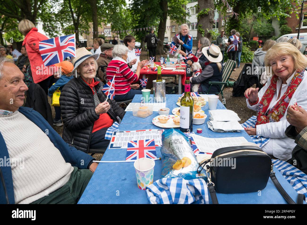 Street party in Highgate London to celebrate the Queens Platinum ...