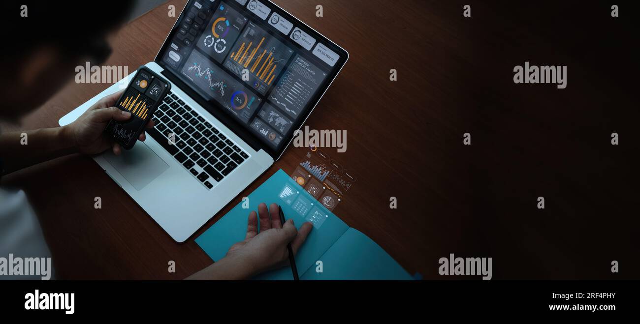 Stock market financial investment and trading graph interface showing ...