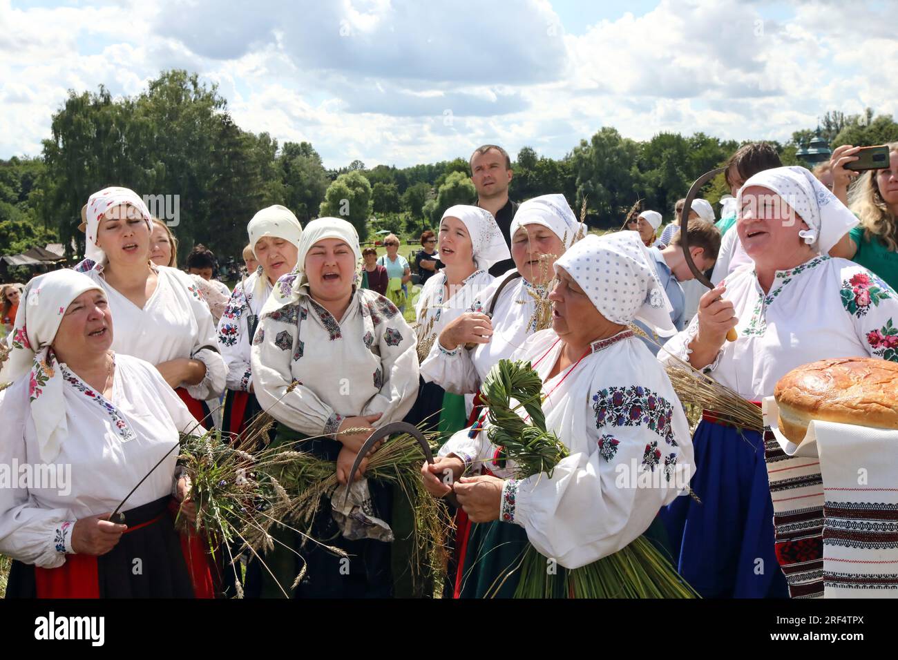 Non Exclusive: KYIV, UKRAINE - JULY 29, 2023 - Women recreate the ...