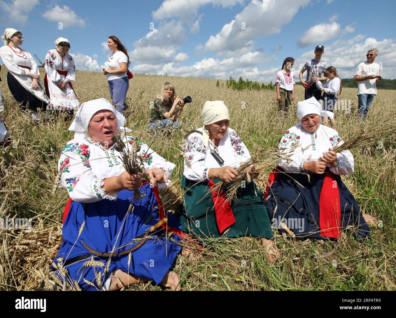 Non Exclusive: KYIV, UKRAINE - JULY 29, 2023 - Women recreate the ...