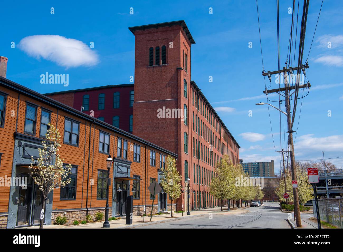 Lawrence Mills building in Lowell National Historic Park in historic ...