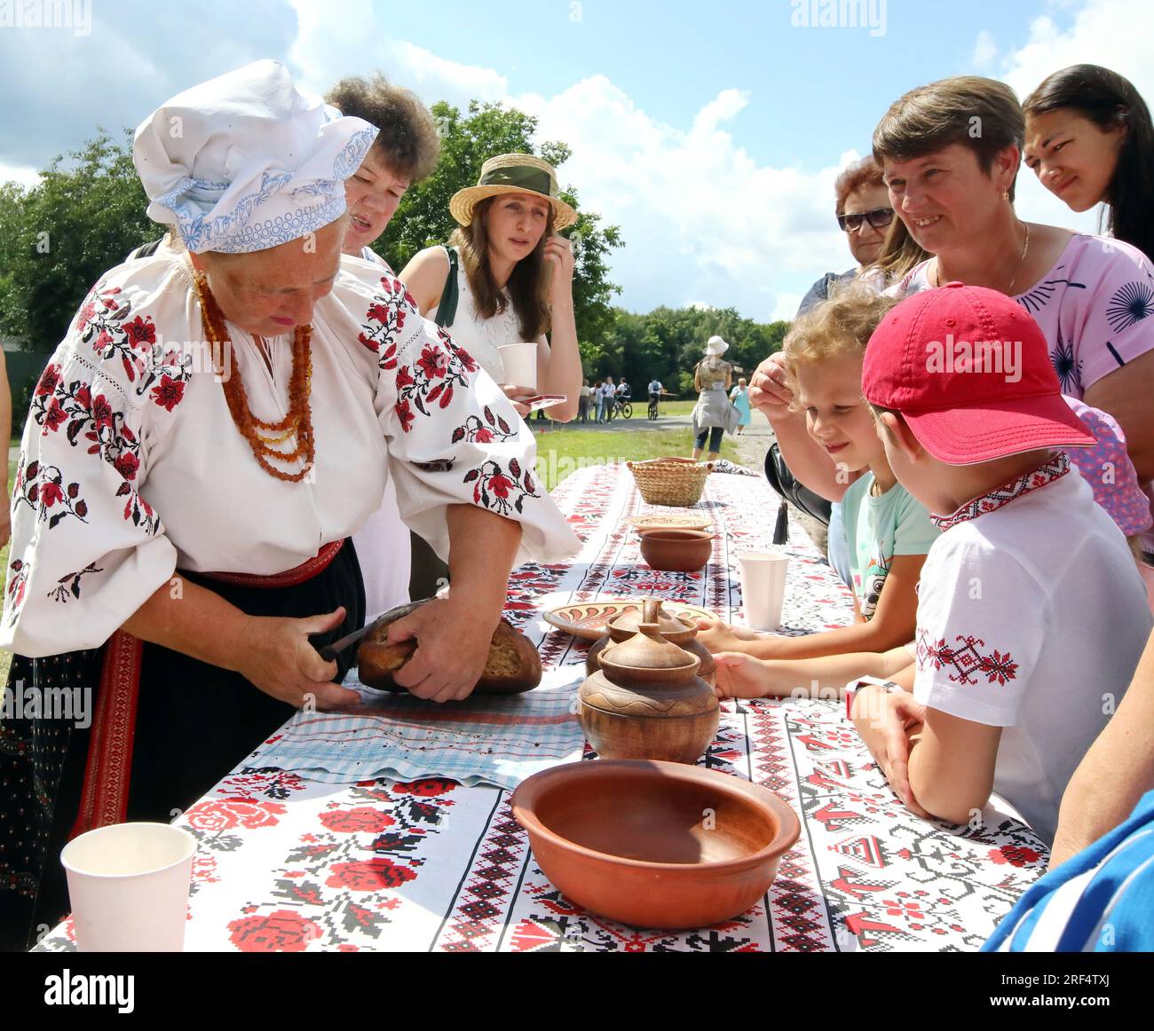 Non Exclusive: KYIV, UKRAINE - JULY 29, 2023 - Adults and children ...