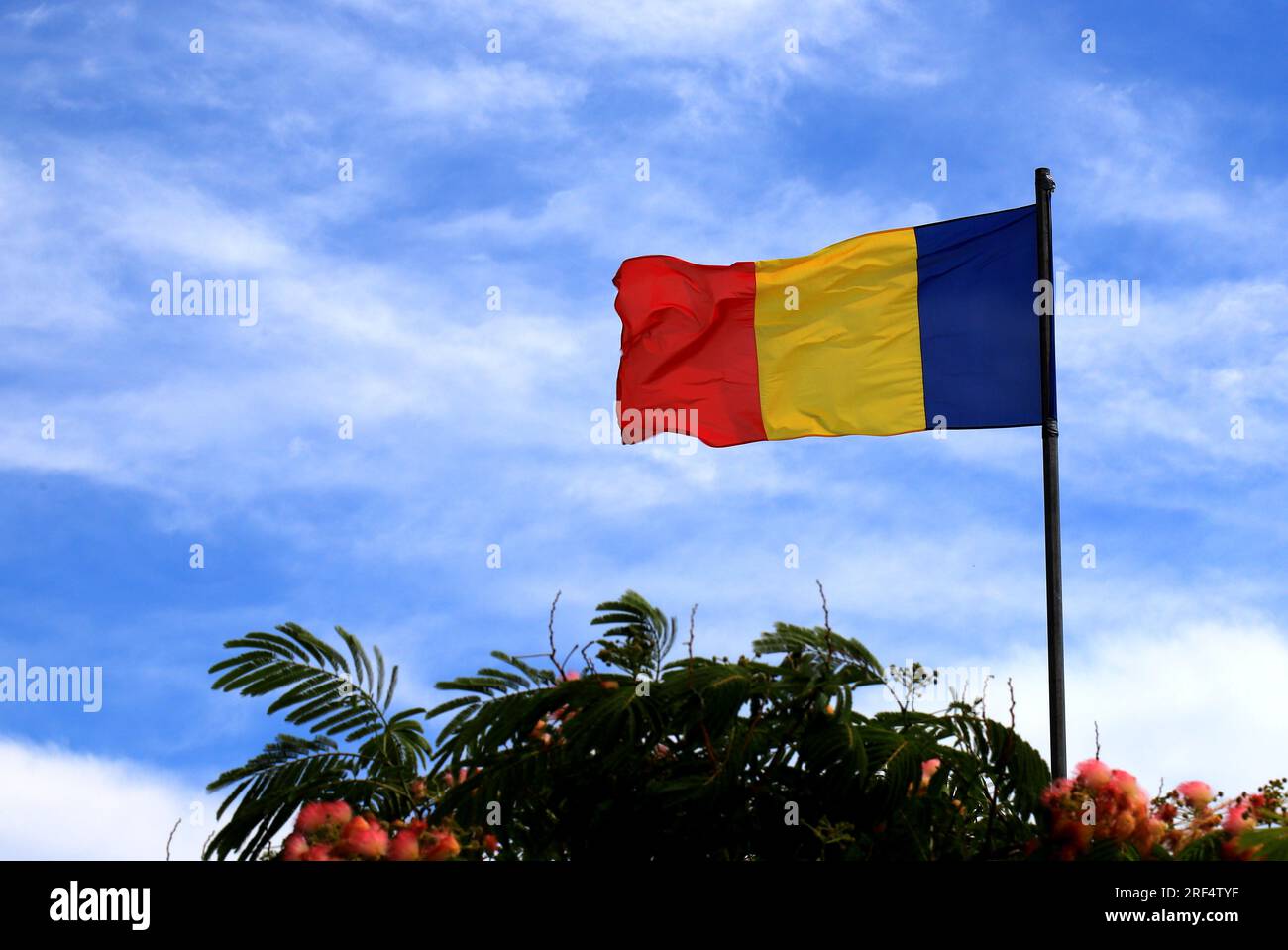 Romania flagpole symbol hi-res stock photography and images - Alamy