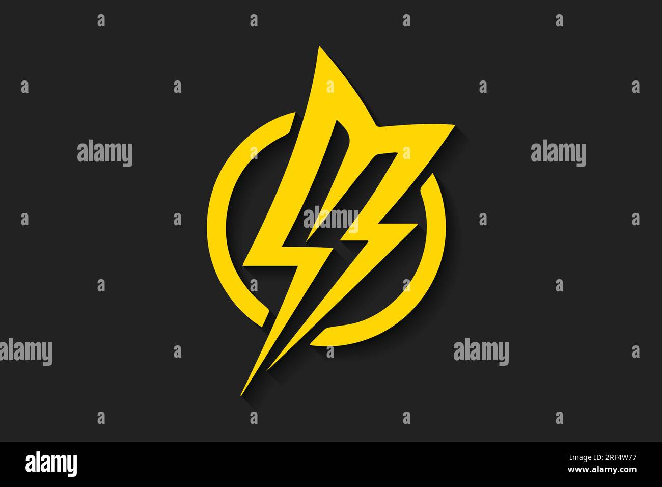 Initial letter M icon Logo Design With Lighting Thunder Bolt.Electric Bolt Letter Logo Vector ...