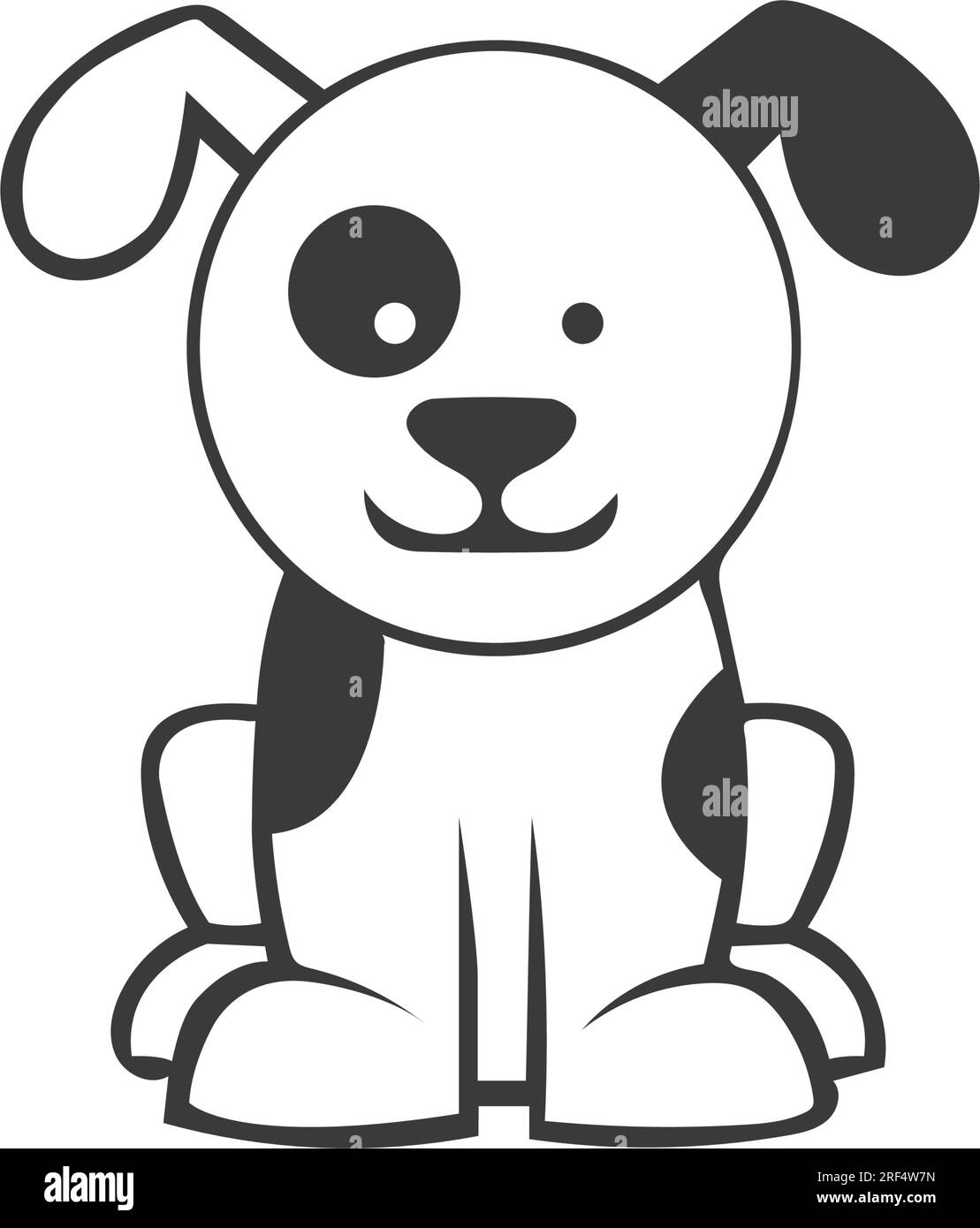 Face cute dog puppy Black and White Stock Photos & Images - Alamy