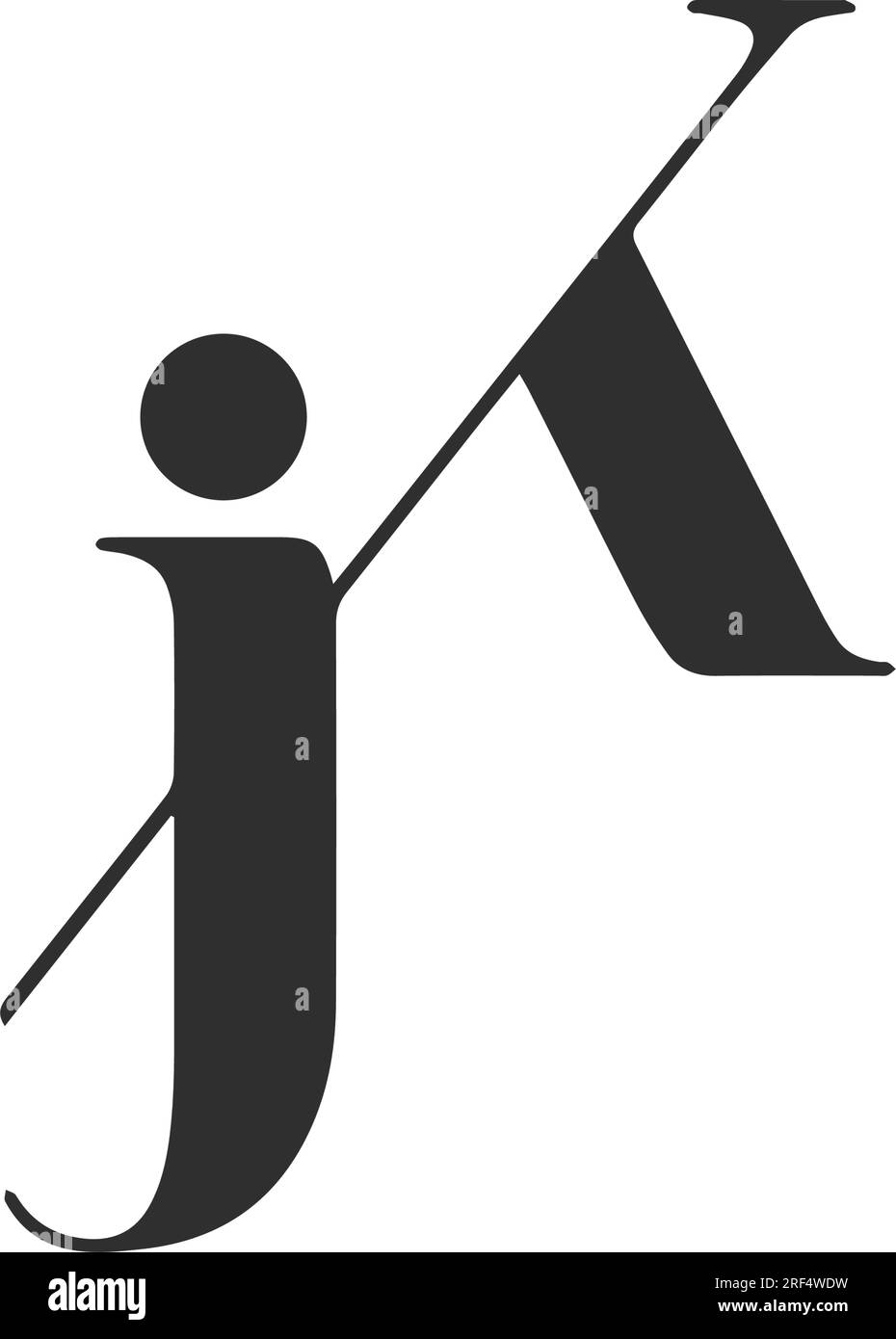 JK signature letter alphabet logo design in vector format Stock Vector ...