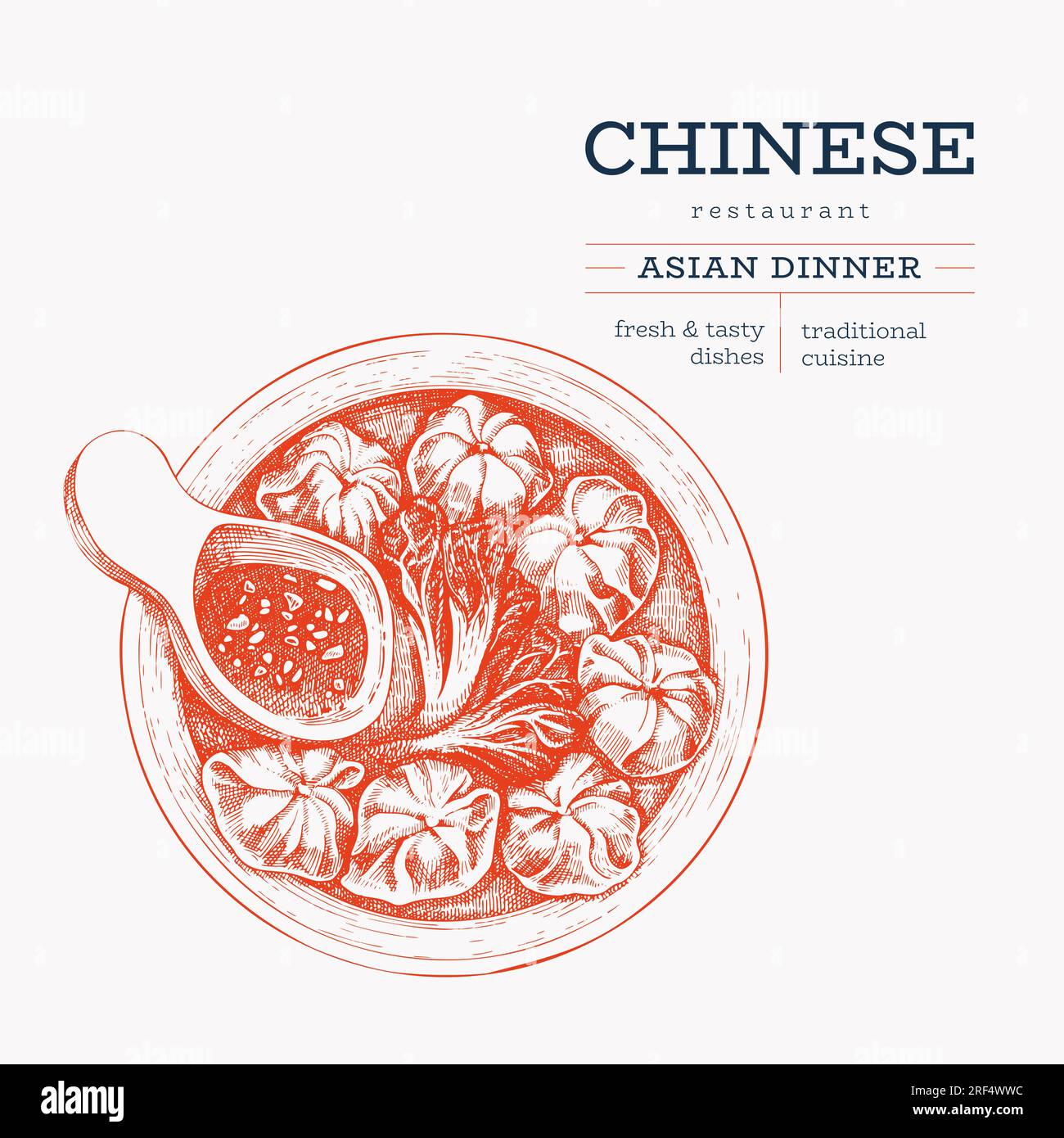 Tasty wonton soup on Stock Vector Images - Alamy