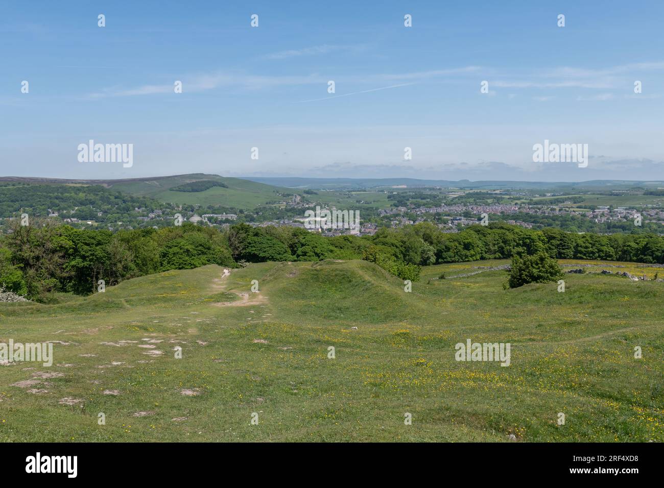 View from Buxton Country Park of Buxton town in the Peak District Stock ...