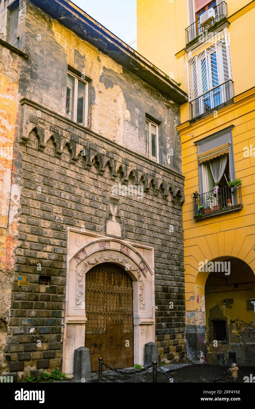 The famous Palazzo Penne, Naples, Italy. In Naples city center Stock ...