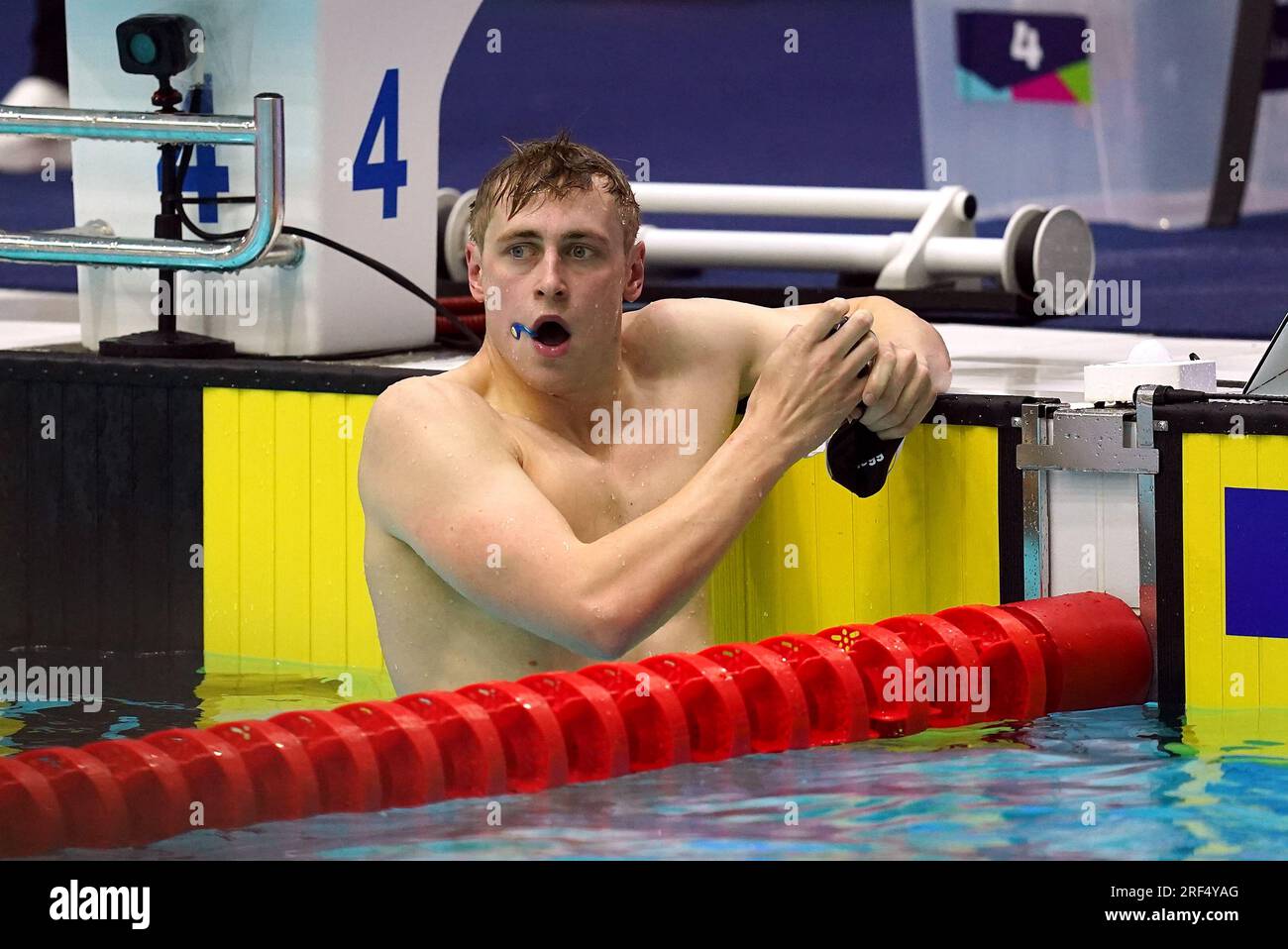 Great Britain’s Stephen Clegg reacts after winning the Men's 100m ...