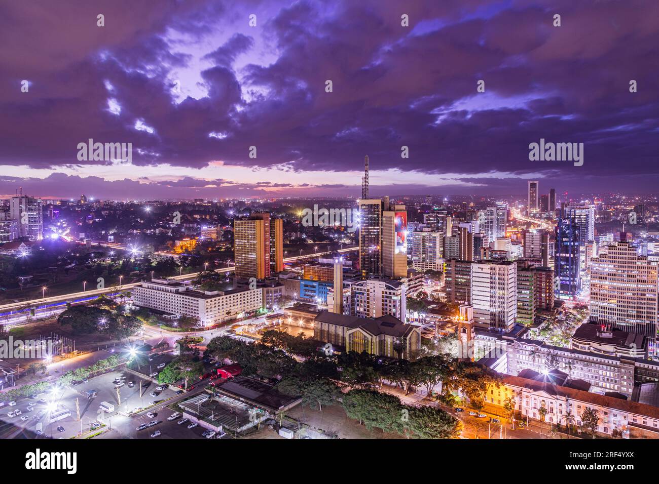 Nairobi City County Night Life Skyline Cityscapes Skyscrapers Landmark ...