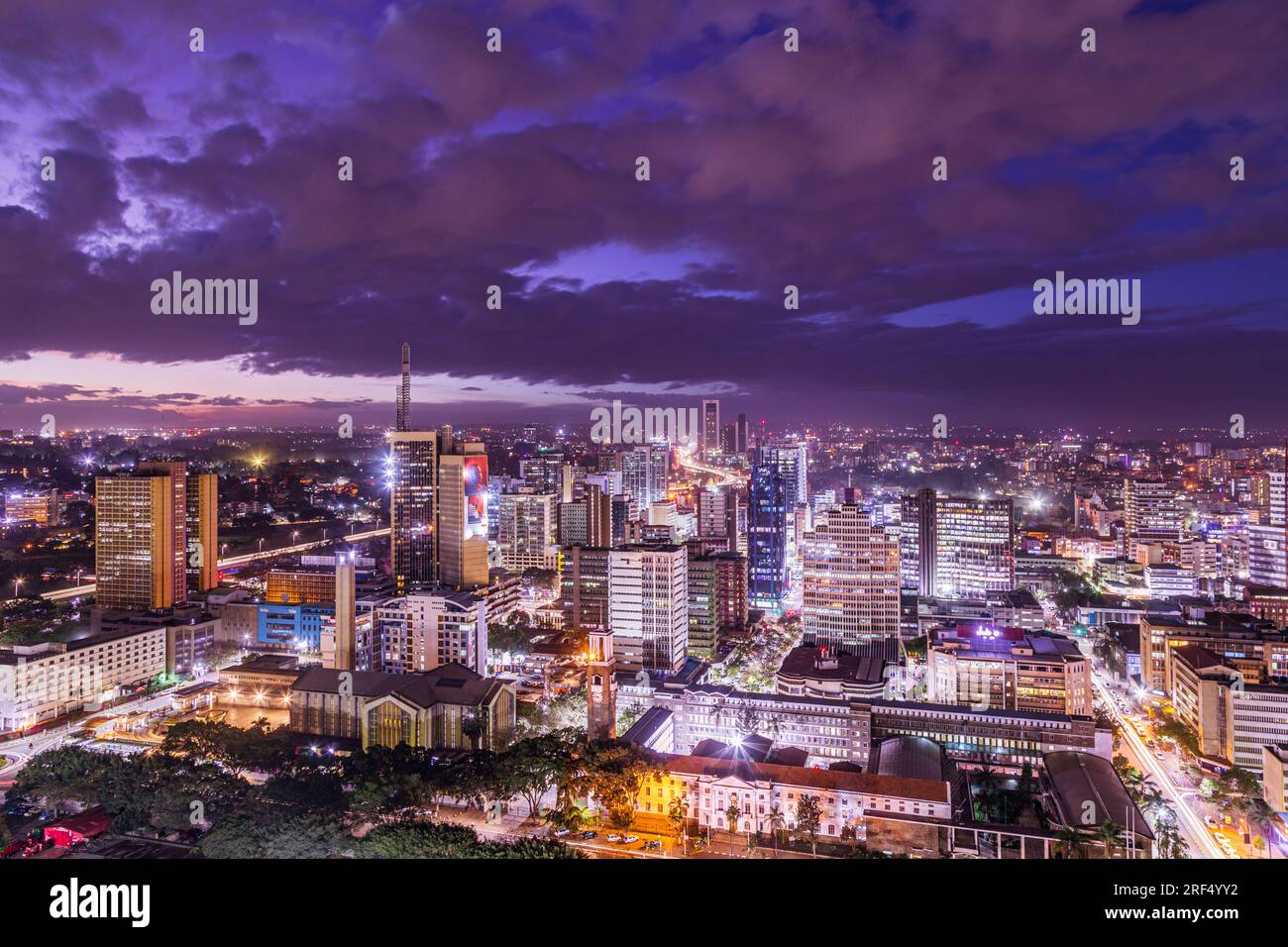 Nairobi City County Night Life Skyline Cityscapes Skyscrapers Landmark ...