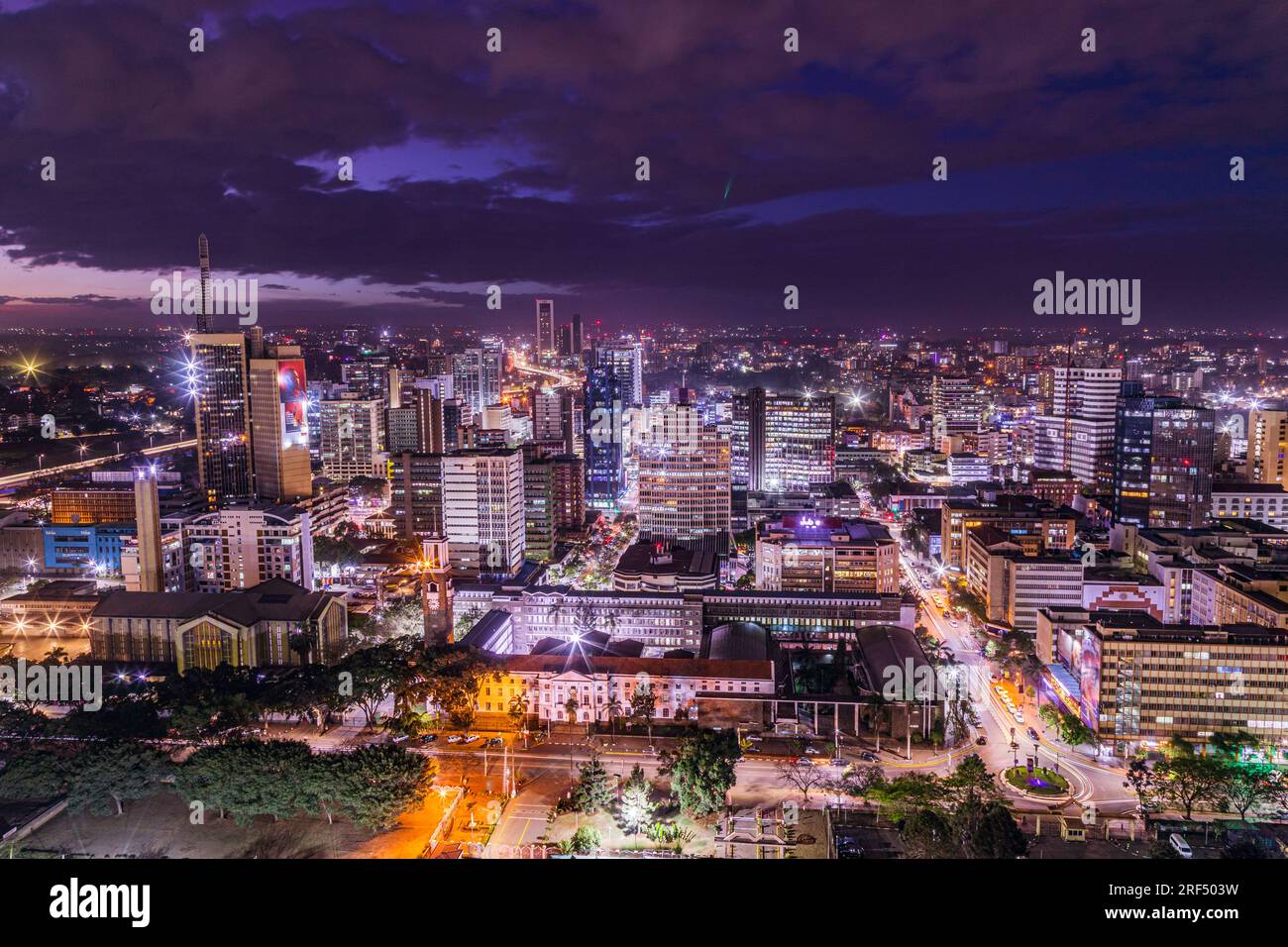 Nairobi City County Night Life Skyline Cityscapes Skyscrapers Landmark ...
