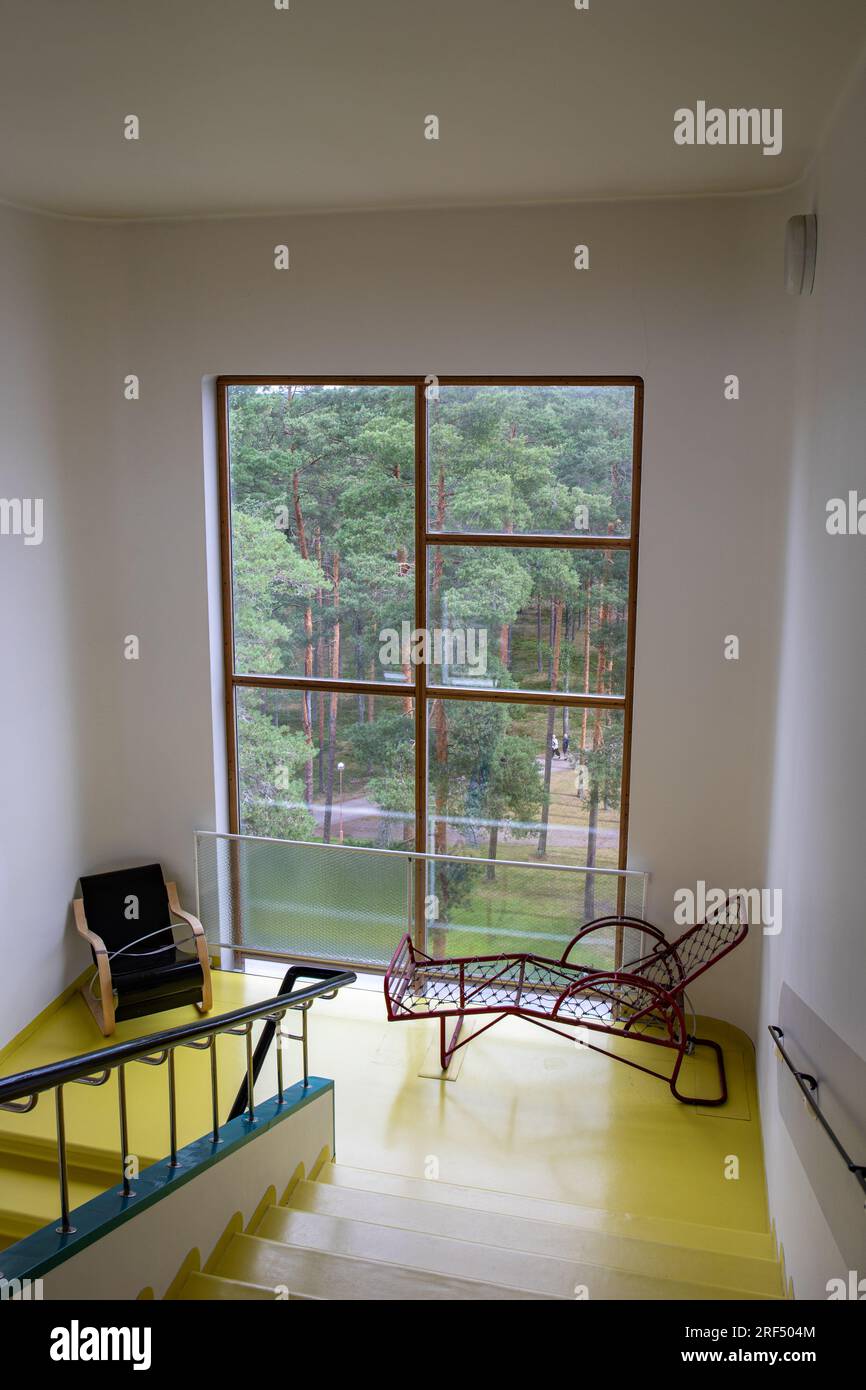 Landing with large window, Paimio chair and sun lounger in ...