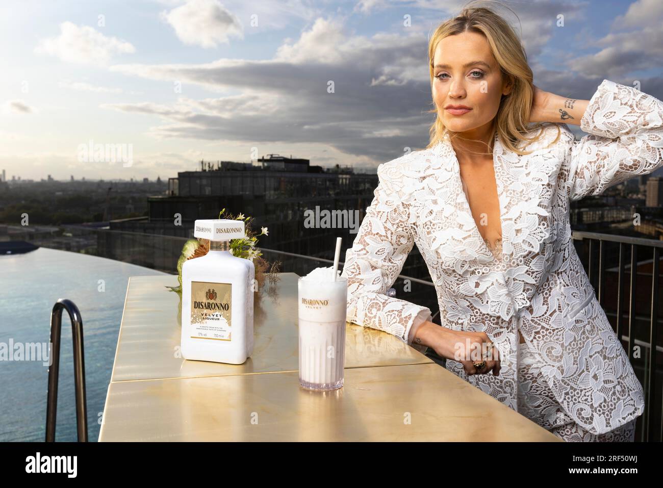 EDITORIAL USE ONLY Laura Whitmore attends the Disaronno Velvet Batida ...